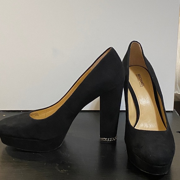 MICHAEL Michael Kors | Shoes | Michael Kors Black Suede Chained Pump ...